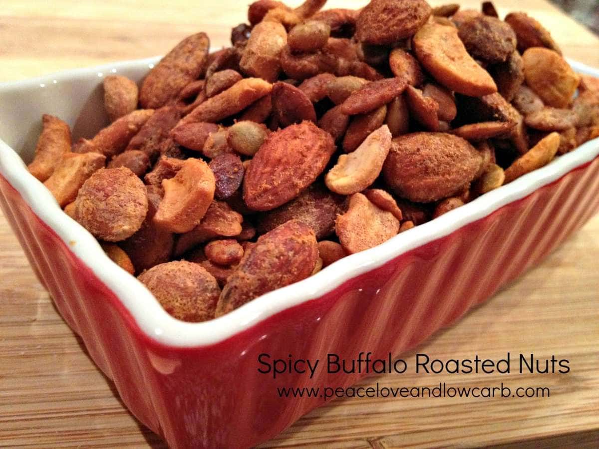 Spicy Buffalo Roasted Nuts - Low Carb, Gluten Free - Peace Love and Low ...