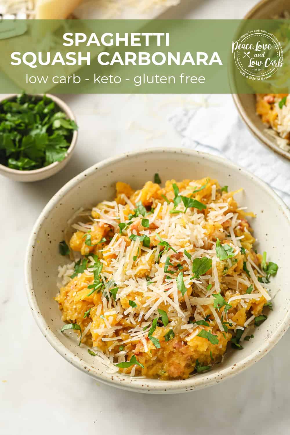 Spaghetti Squash Carbonara | Peace Love and Low Carb