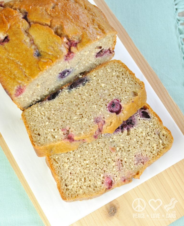 Low Carb Peanut Butter Berry Breakfast Loaf | Peace Love and Low Carb