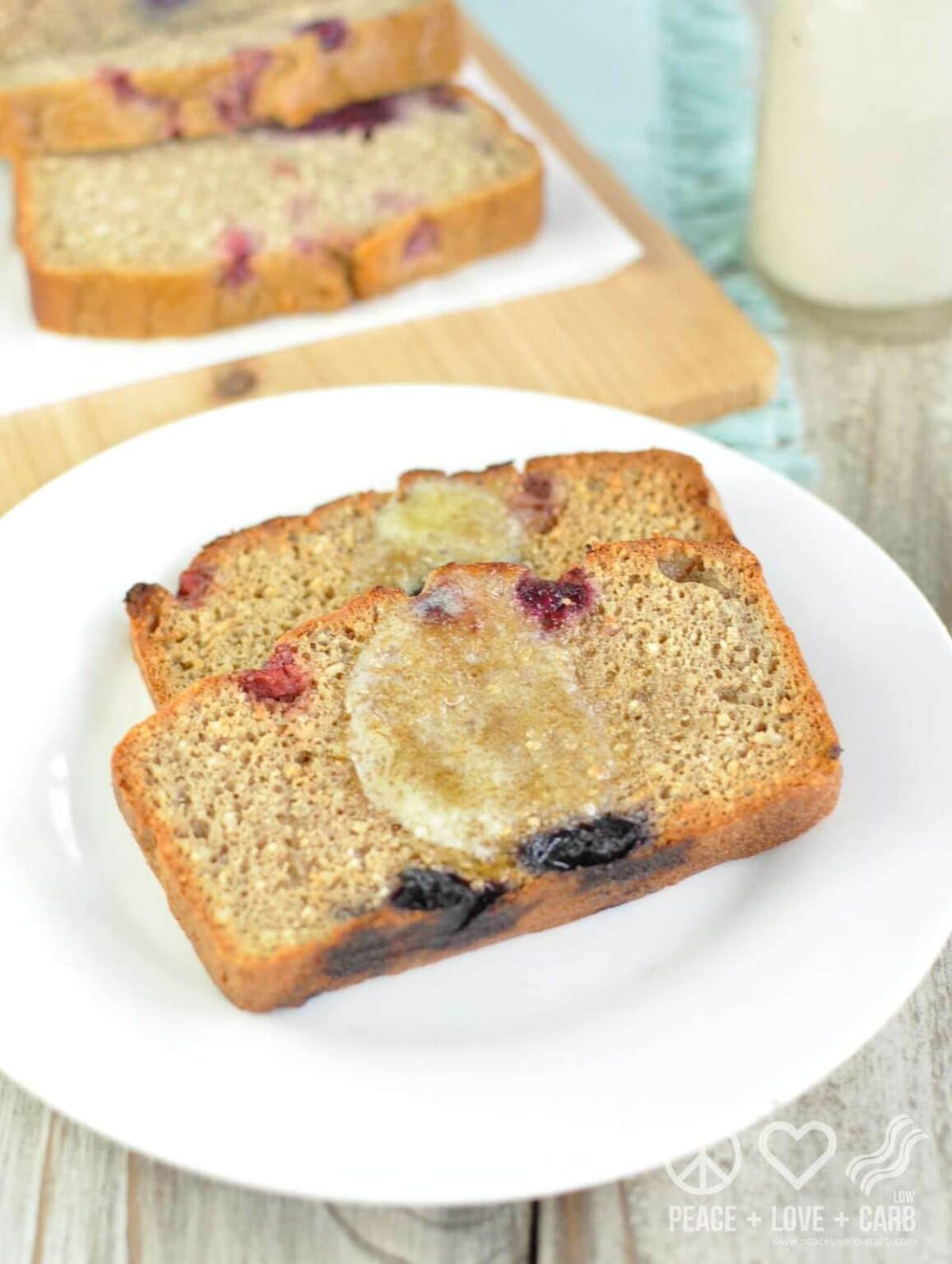 Low Carb Peanut Butter Berry Breakfast Loaf | Peace Love and Low Carb