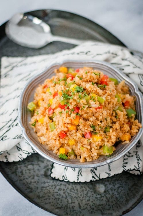 Cajun Cauliflower Rice - low carb, whole30 - Peace Love and Low Carb