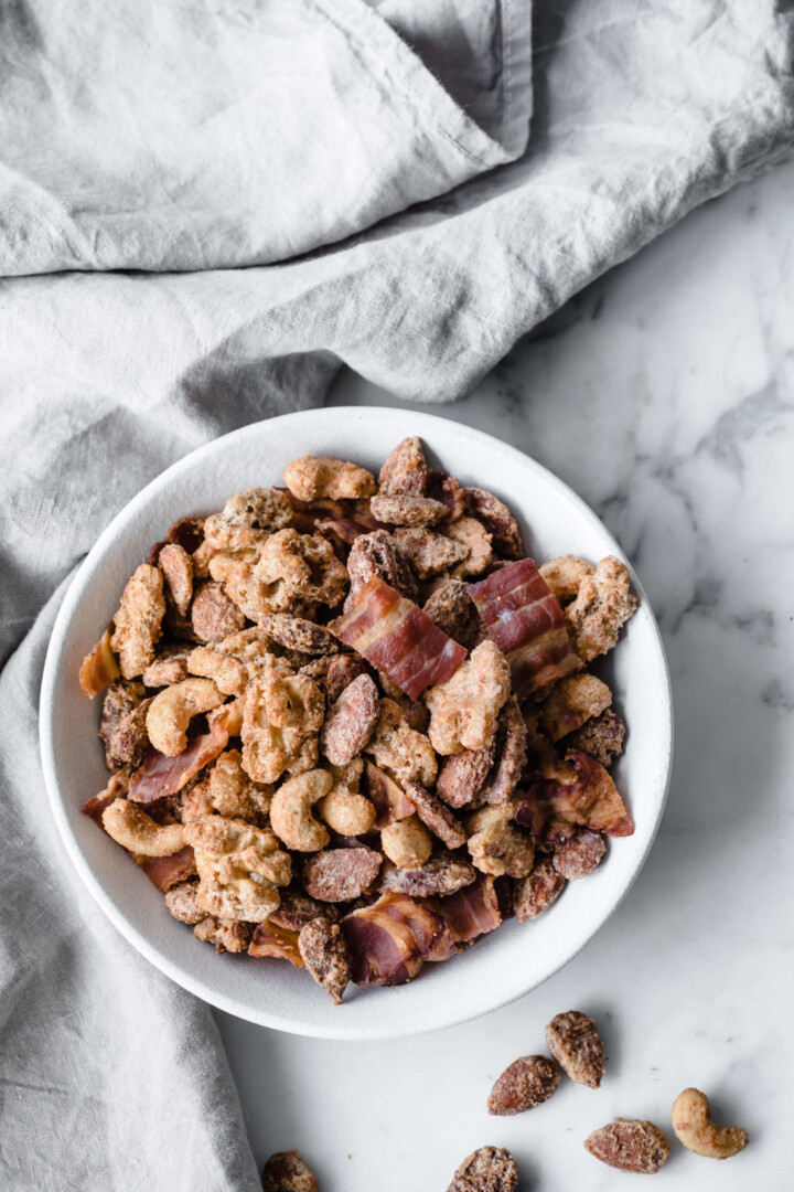 Keto Candied Nuts with Bacon - Peace Love and Low Carb