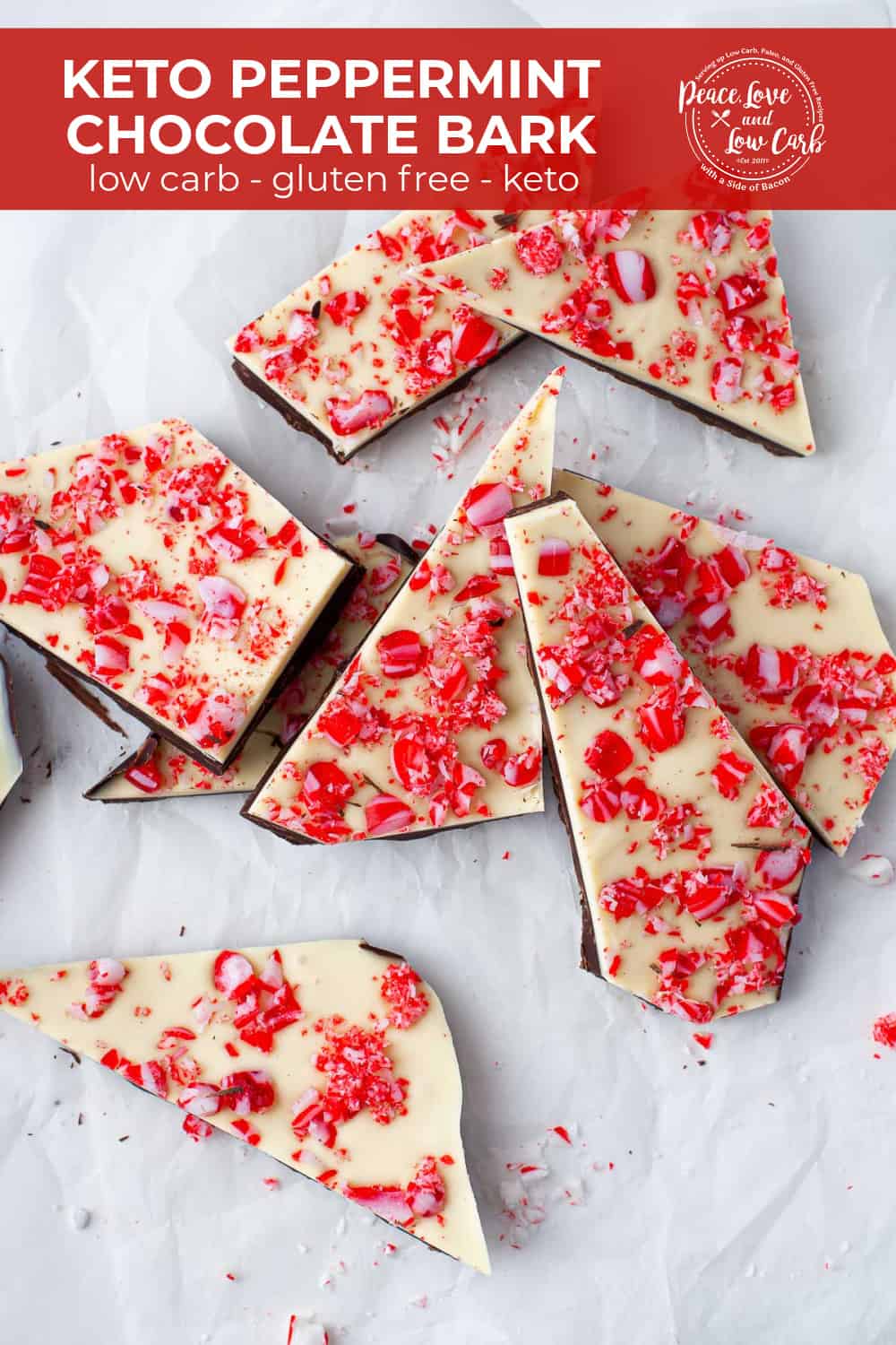 Keto Peppermint Bark - Peace Love and Low Carb