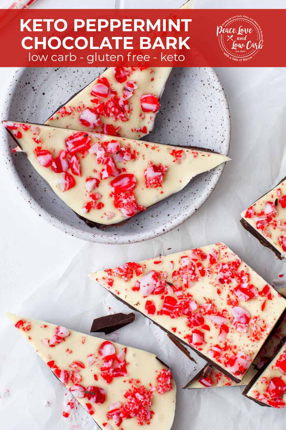 Keto Peppermint Bark - Peace Love and Low Carb
