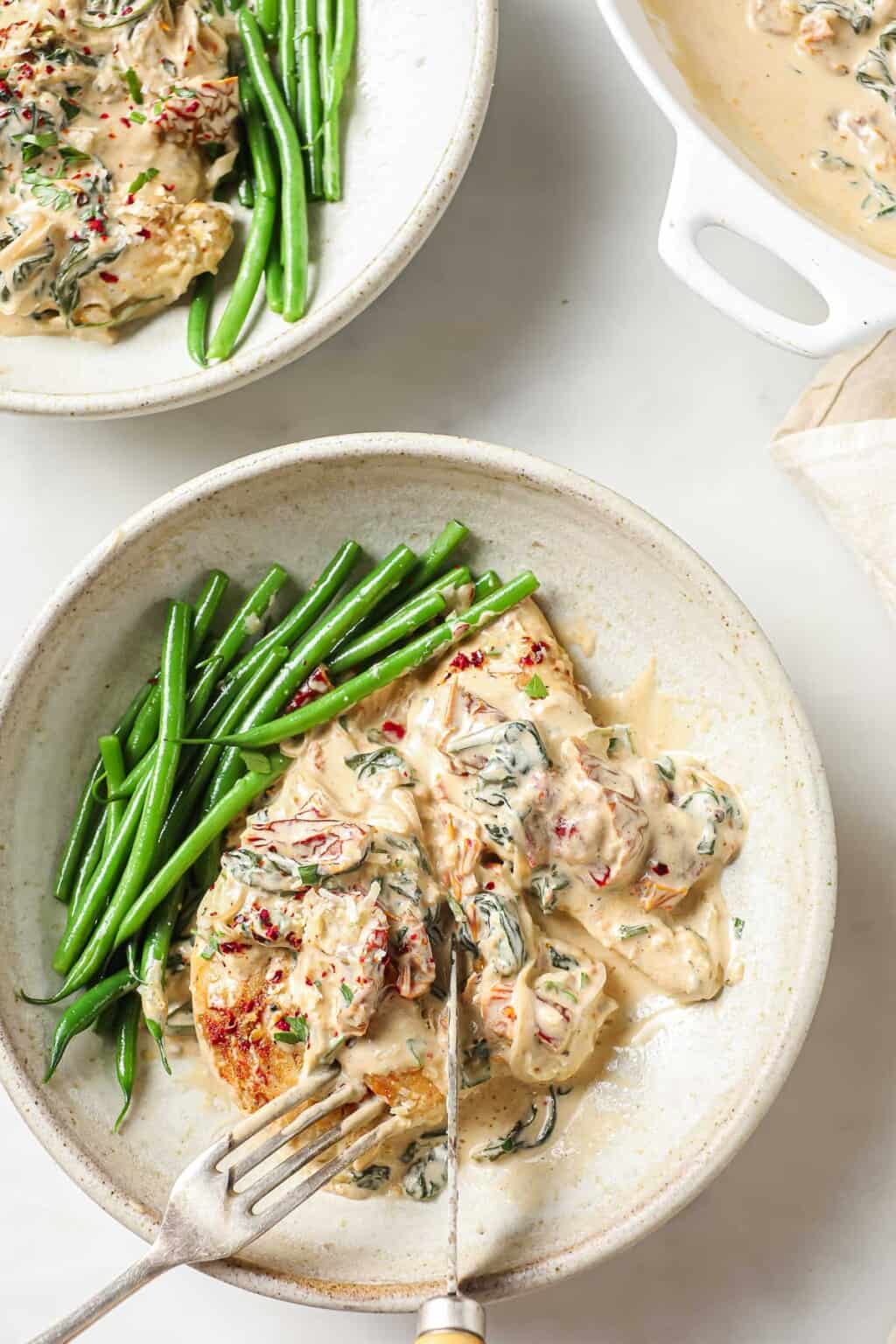 Creamy Keto Tuscan Chicken (Marry Me Chicken) - Peace Love and Low Carb