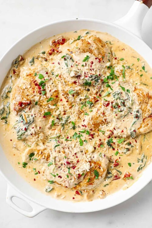 Creamy Keto Tuscan Chicken (Marry Me Chicken) - Peace Love and Low Carb