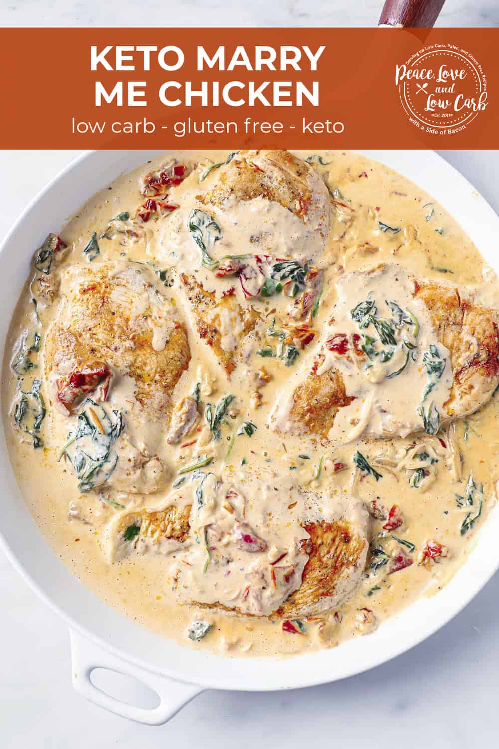 Creamy Keto Tuscan Chicken (Marry Me Chicken) - Peace Love and Low Carb